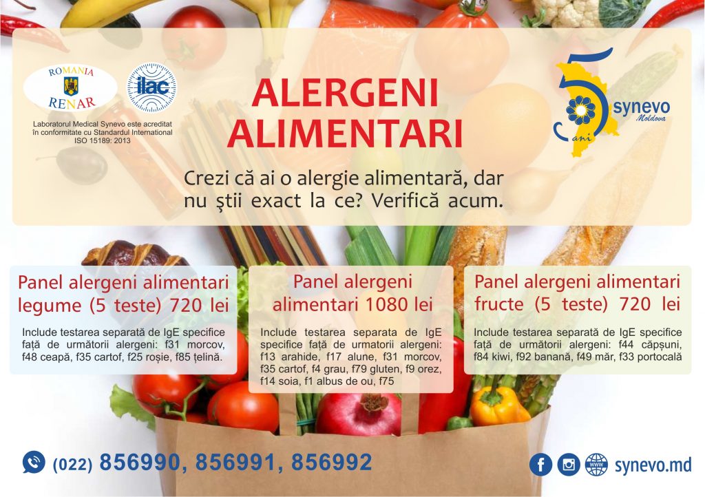 Oferta alergeni alimentari | Synevo Moldova